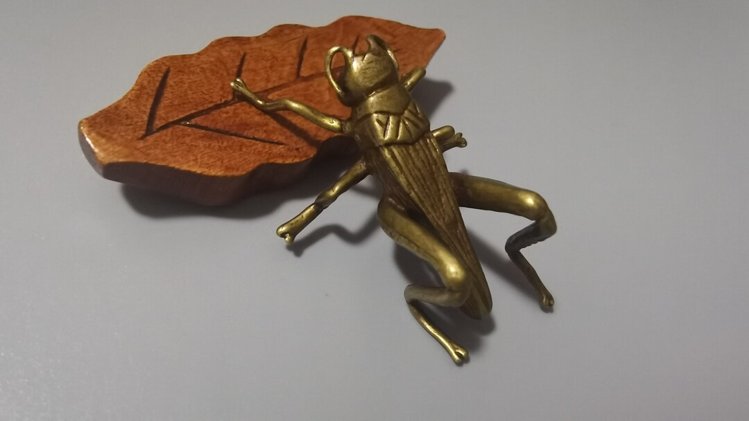 Chinese Golden Cicada Sculpture, Collection of Antiques, Brass Cicada ...