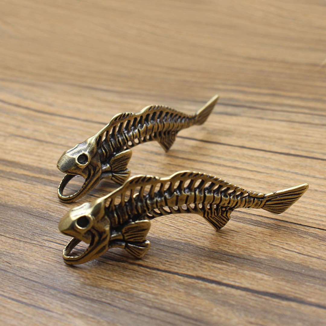One Pair of Two, Pure Brass Hollow Fishbone, Personalized Creative Men ...