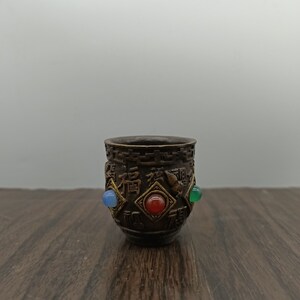 Antique Blessing Cup, Carved Baifu Cylinder, Creative Craft Gifts, Good ...