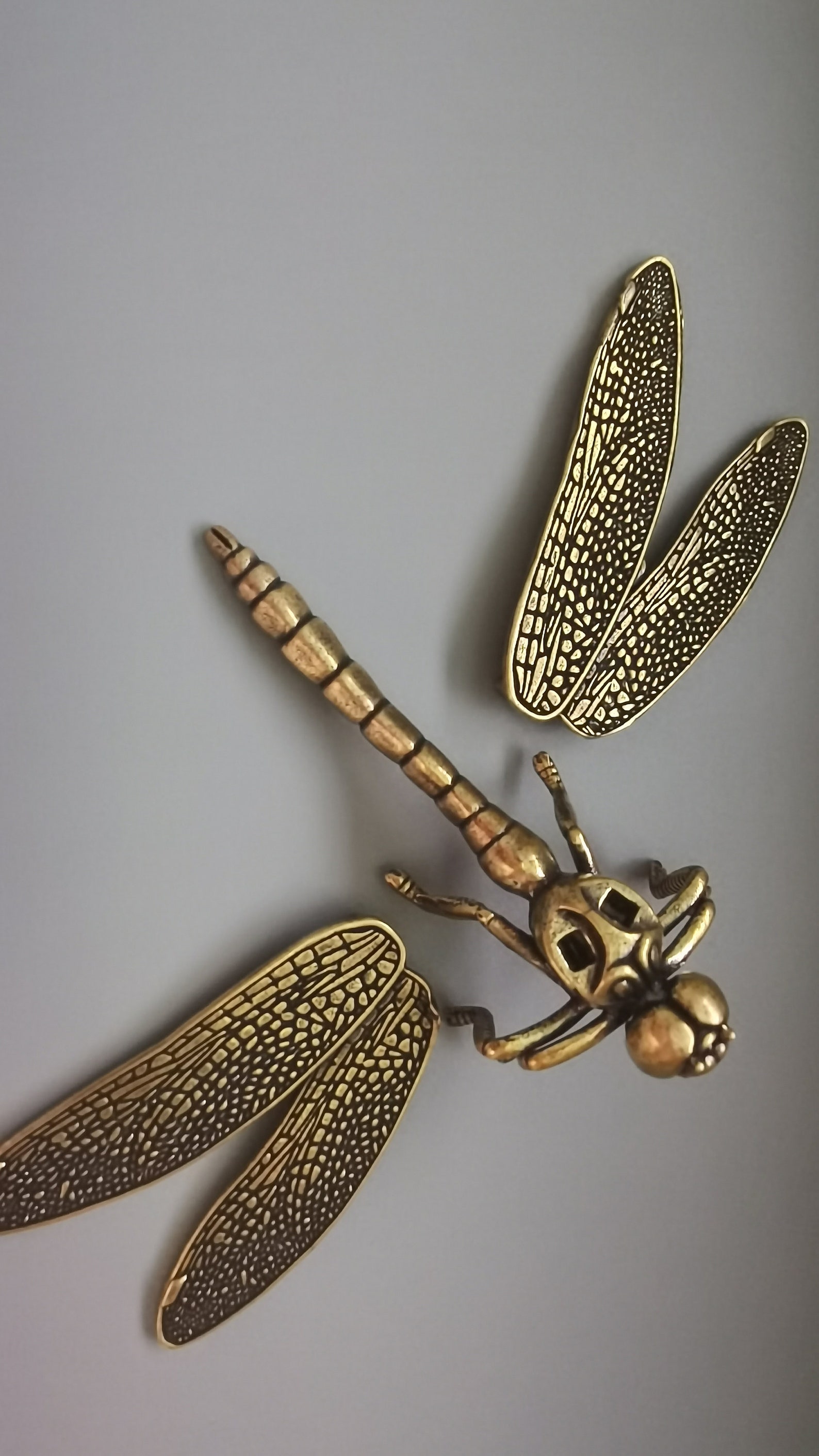 Brass Dragonfly Statue Home Decor Detachable Wing Sculpture - Etsy