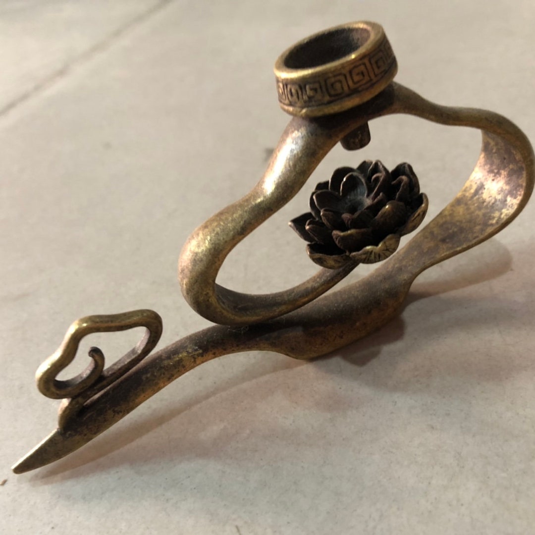 Antique Copper Lotus Incense Stick Holder, Tea Ceremony Decor - Etsy