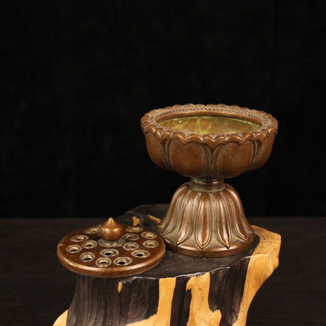 Vintage Reflux Copper Lotus Table Censer, Meditation Censer, Zen ...