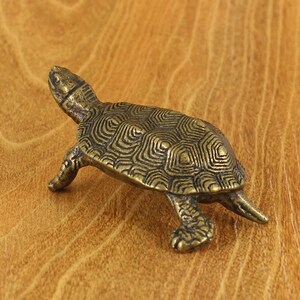 Pure Copper Retro Turtle Statue, Home Office Desk Trinkets, Solid ...