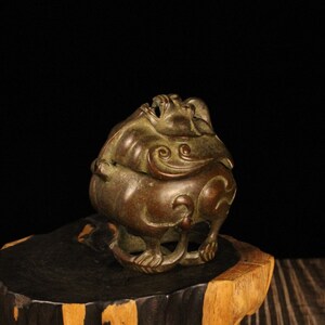 Bronze Antique Beast Clamshell Incense Burner, Chinese Antique, Home ...