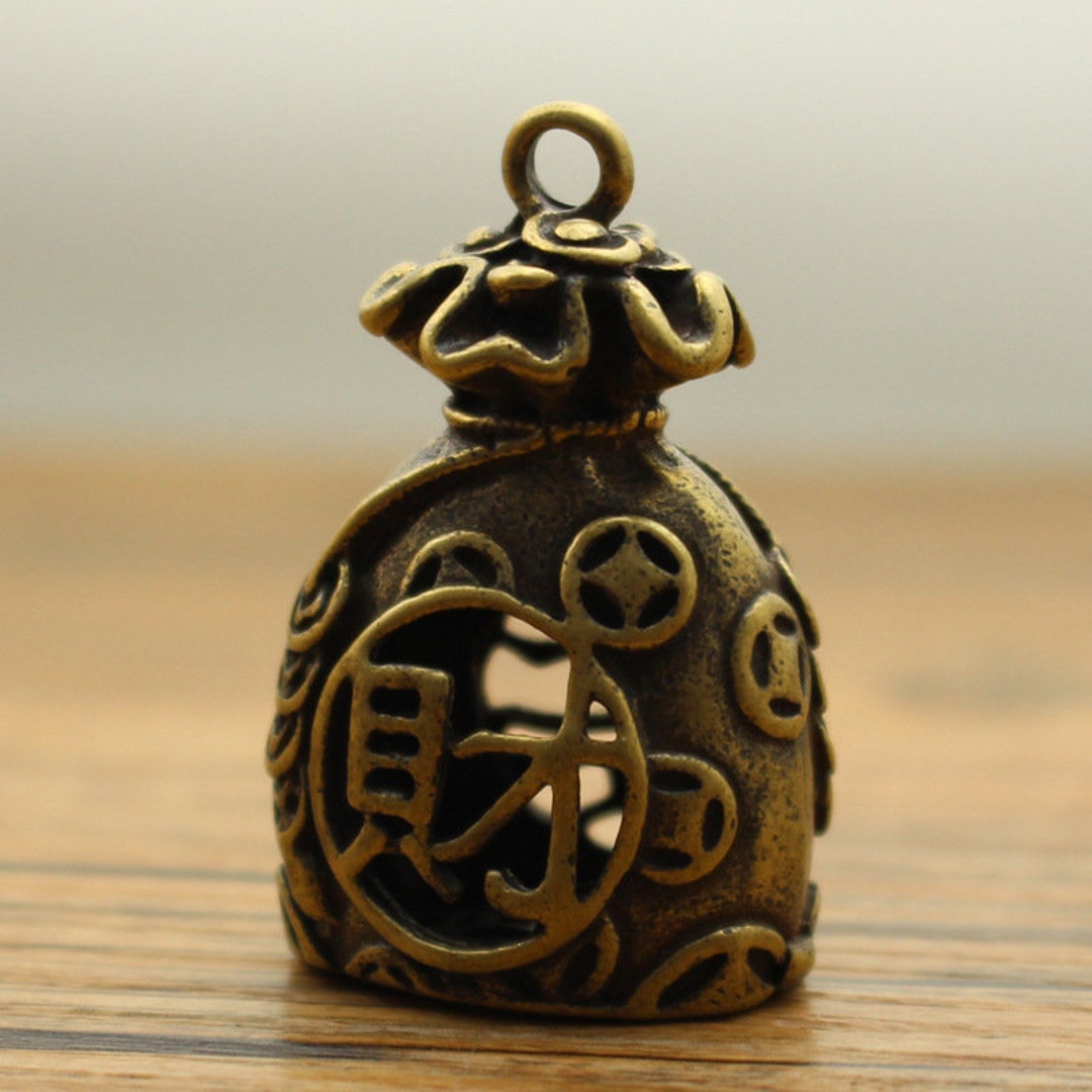 Copper Coin Money Bag Charm, Vintage Brass Pendant (25x39mm) - Etsy