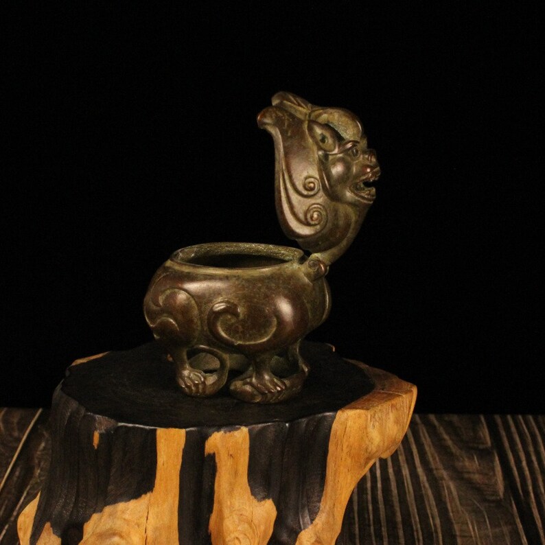 Bronze Antique Beast Clamshell Incense Burner, Chinese Antique, Home ...