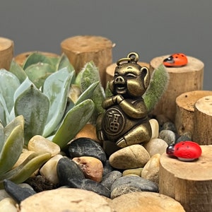 Small Vintage Brass Pig With Lucky Character, Chinese Zodiac Pig ...