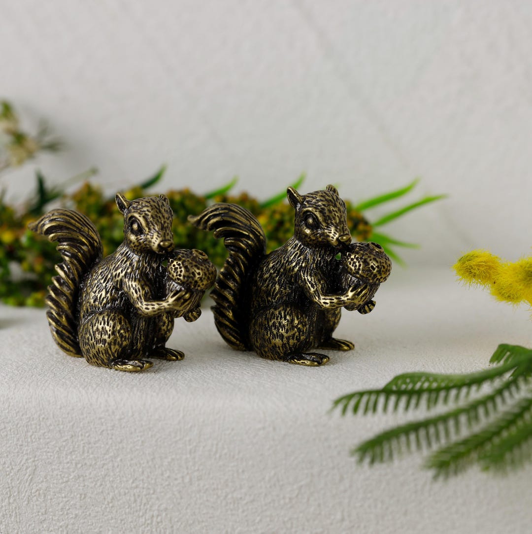 Two Brass Mice Statues | Cute and Charming Home Decoration - Etsy