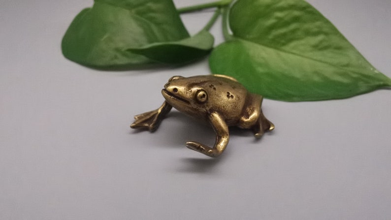 Brass Frog Statue Pocket Animal Ornament Mini Antique - Etsy