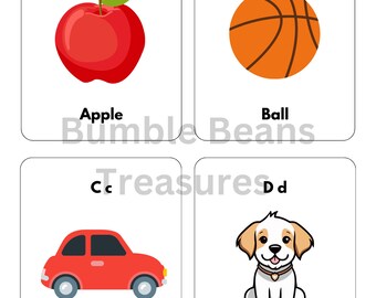 First Words Alphabet Flash Cards Baby Toddler Children Educational ...