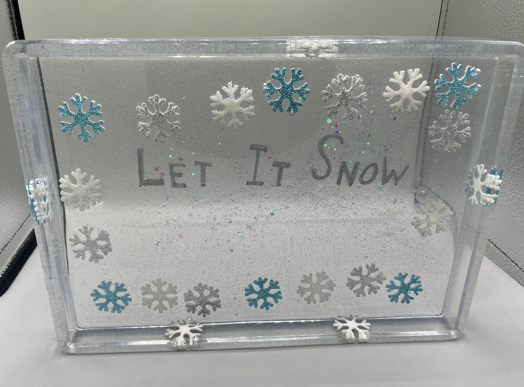 Let It Snow Tray Charcuterie Board Platter by SLO Poured Creations - Etsy