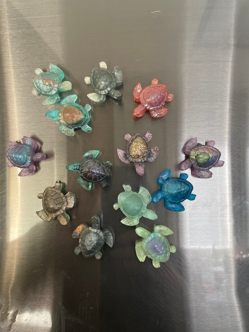 Tiny Turtle Turtle Magnet Sea Turtle Assorted Colors Sea Turtles Resin ...