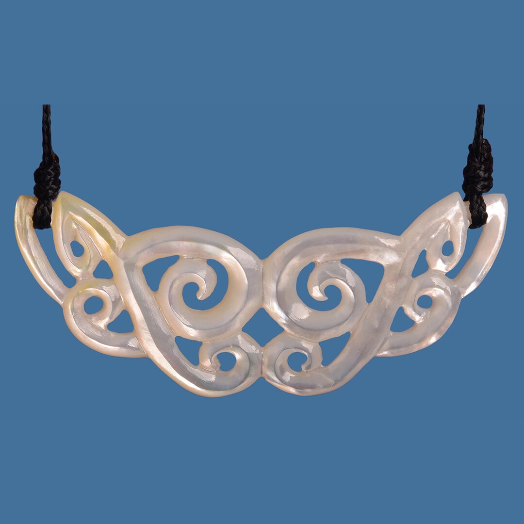 Handmade Mother of Pearl Shell Carved Koru Necklace From New Zealand - Etsy