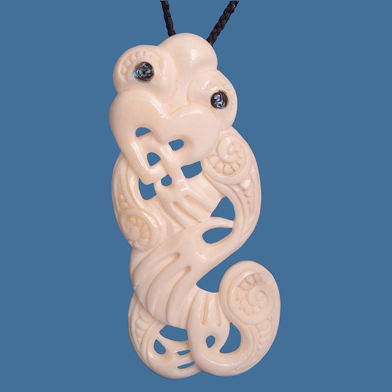 Bone Tiki Pendant Necklace Handmade Māori Bone Carving From New Zealand ...