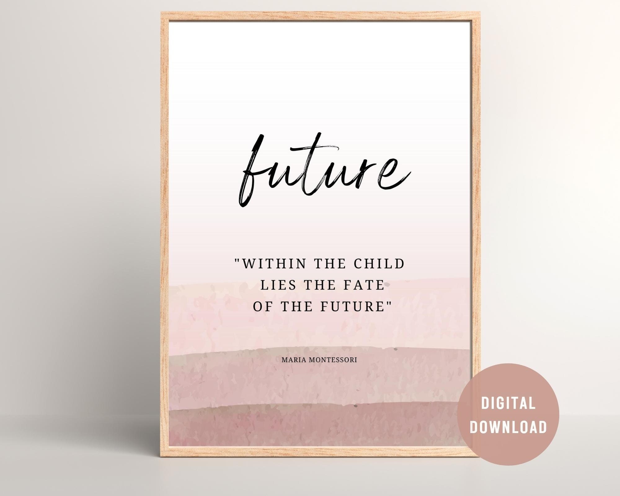 Abstract Montessori Quotes Wall Art, Play is the Work of the Child ...