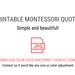 Montessori Quote Prints: Homeschool & Classroom Decor (digital Download ...