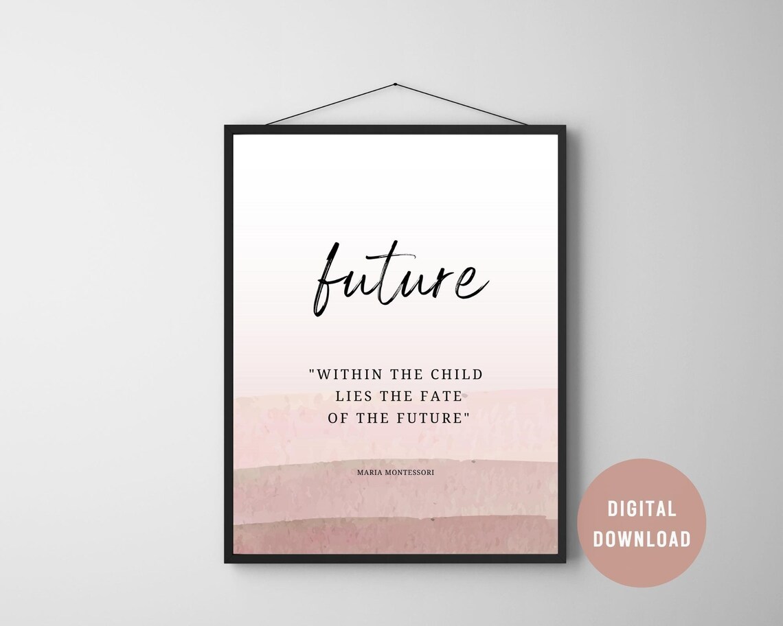 Abstract Montessori Quotes Wall Art, Play is the Work of the Child ...