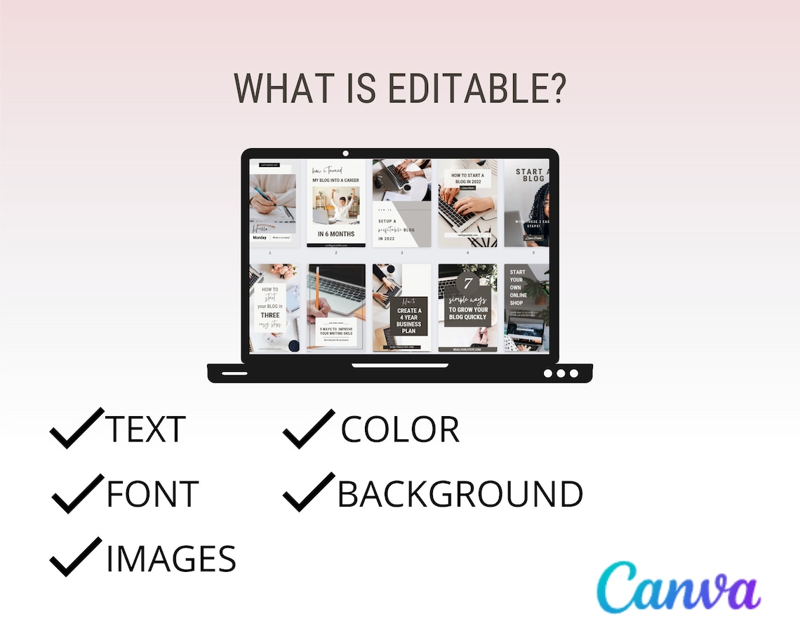 35 Canva Pinterest Pin Templates: Blog Marketing (digital Download) - Etsy