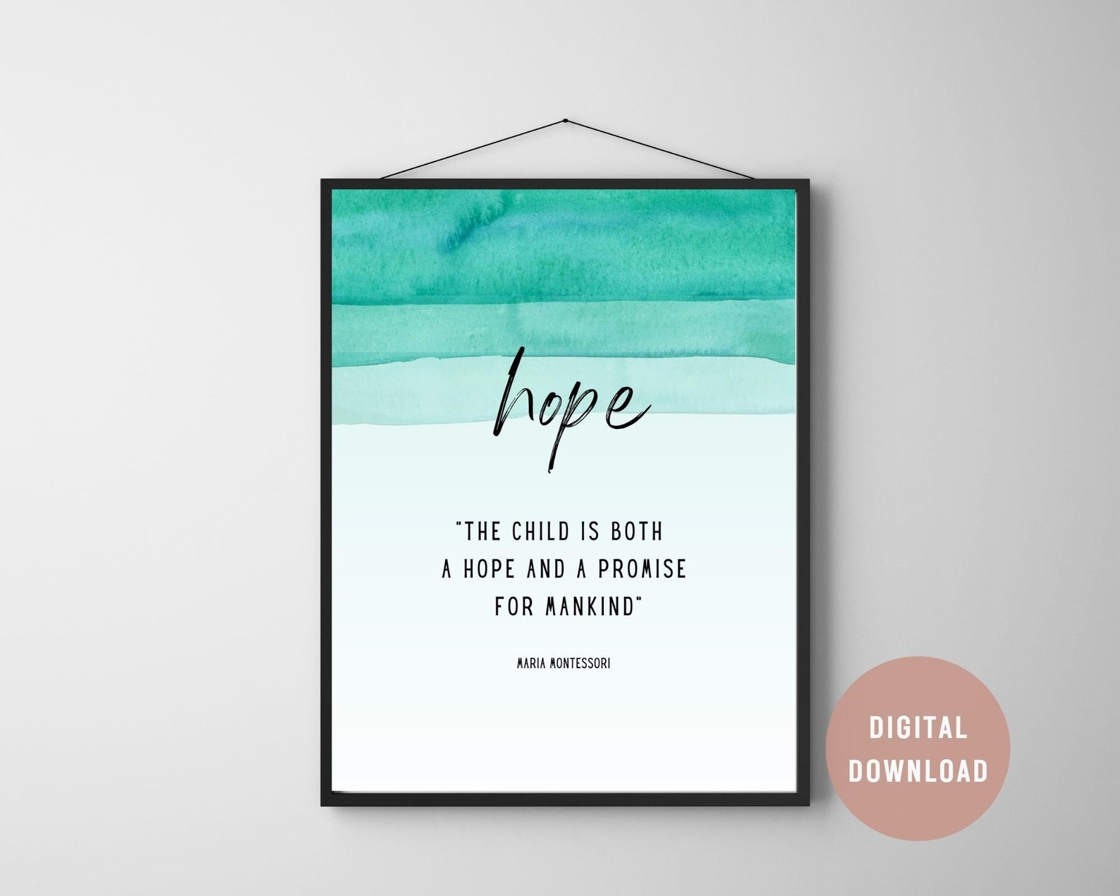 Abstract Montessori Quotes Wall Art, Play is the Work of the Child ...