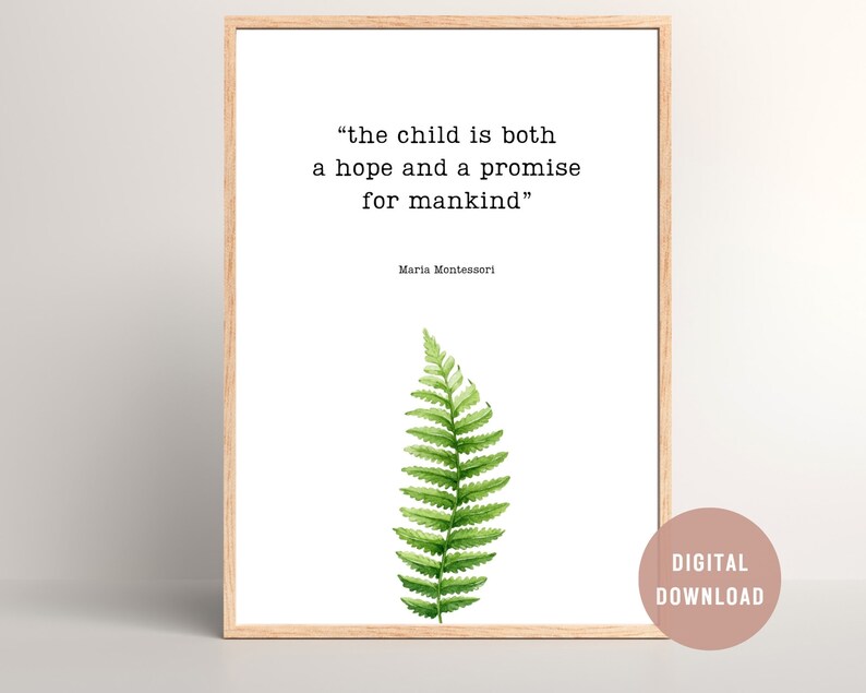 Watercolor Floral Wall Art Quotes Montessori, Play is the Work of the ...