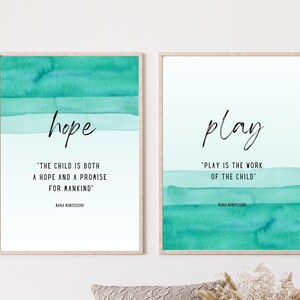 Abstract Montessori Quotes Wall Art, Play is the Work of the Child ...