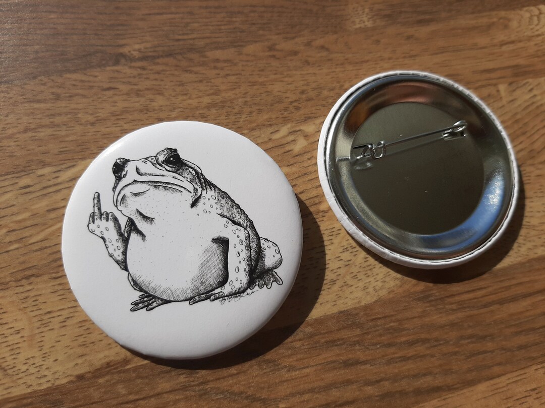Rude Toad Button middle Finger Toad - Etsy