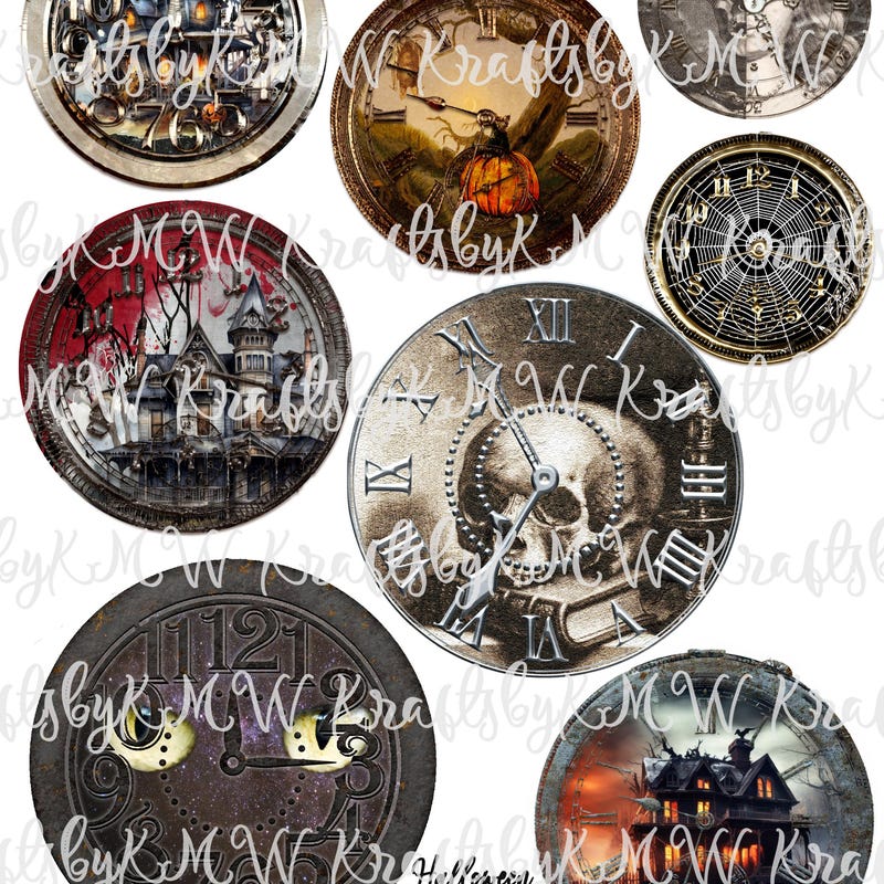 Halloween Clock Face Templates - Etsy