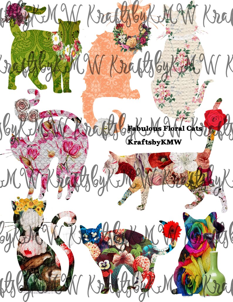 Fabulous Floral Cats - Etsy