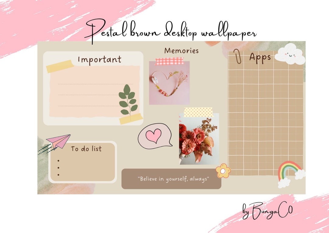 Pastel Brown Desktop Wallpaper - Etsy