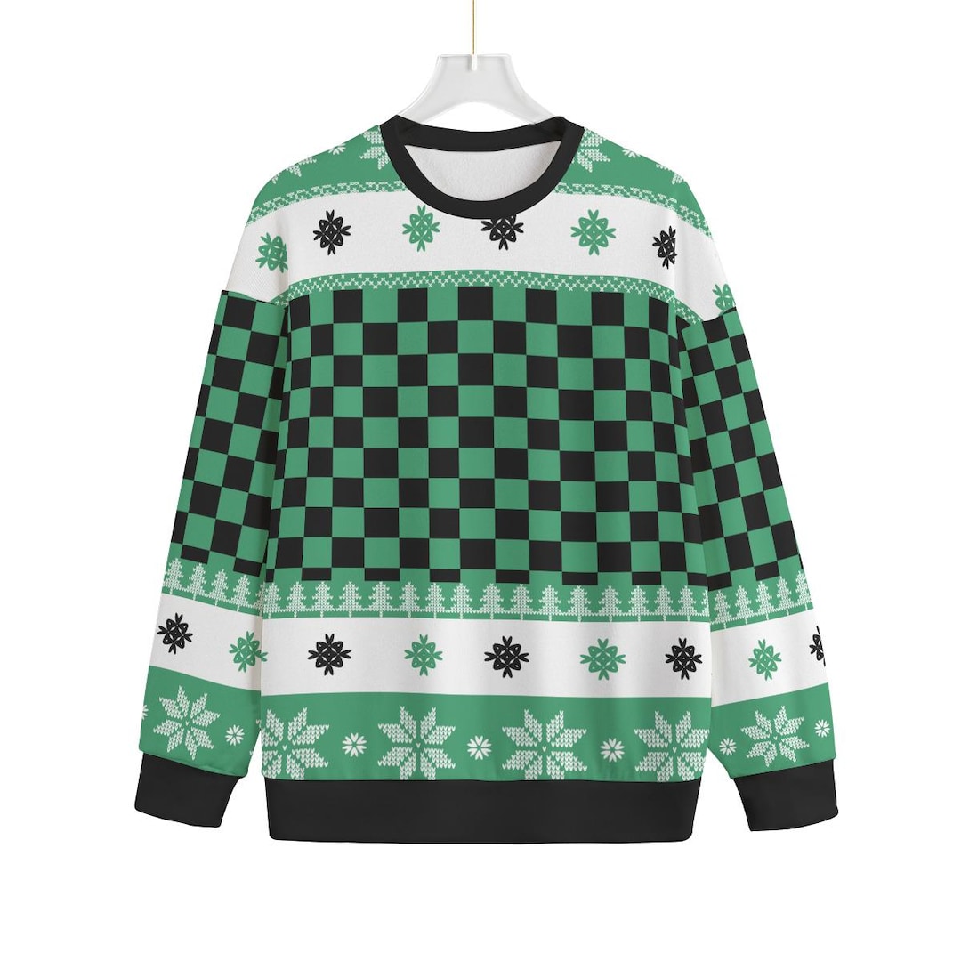Demon Slayer Sweater Tanjiro Kimono Pattern Holiday Sweatshirt ...