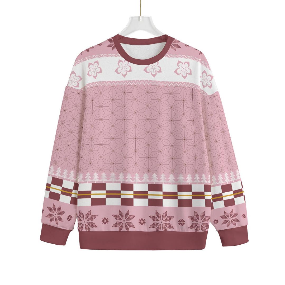 Demon Slayer Sweater Nezuko Kimono Pattern Holiday Sweatshirt Christmas ...