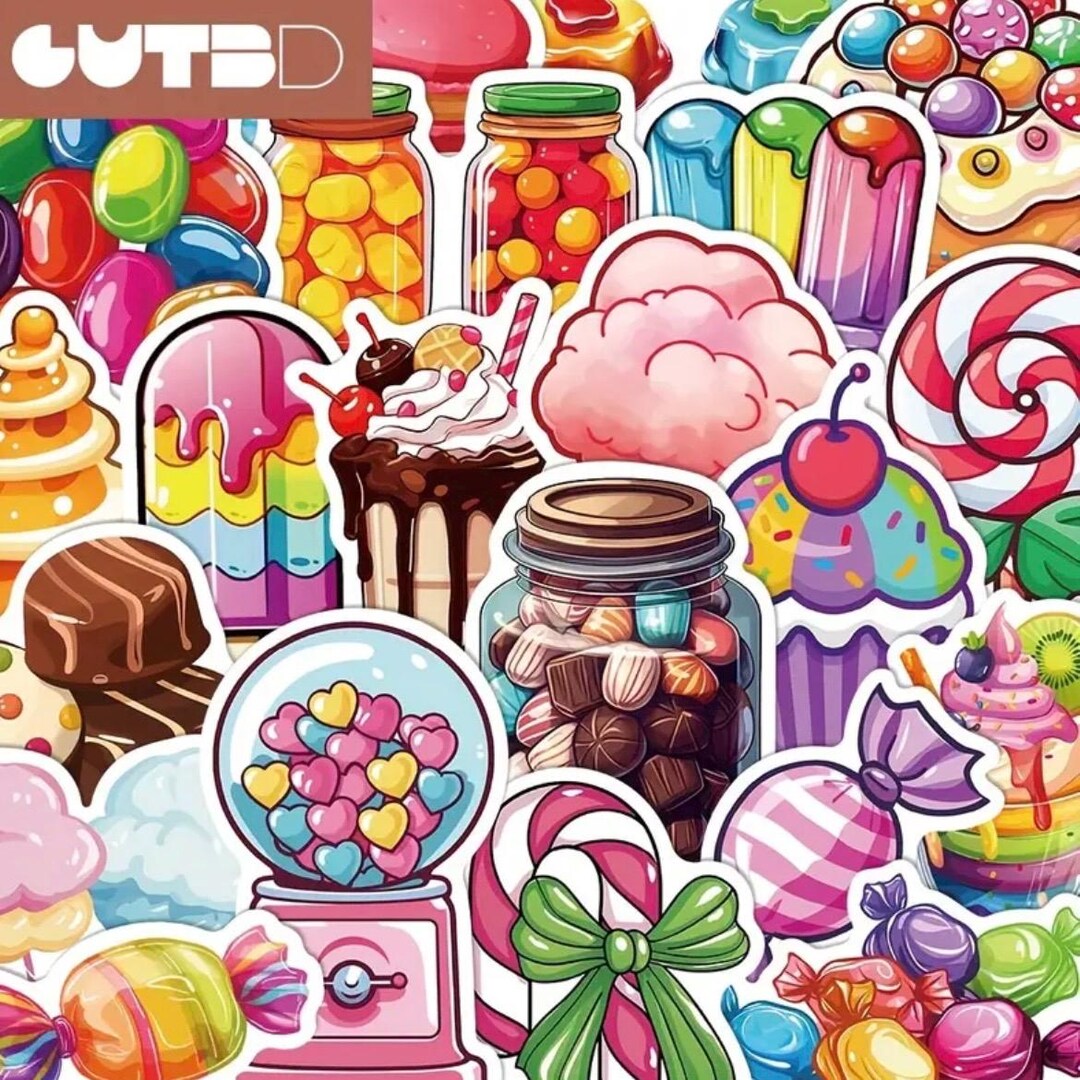 50 X Sweets Lollies Candy Bright Stickers Laptop Luggage Decal ...