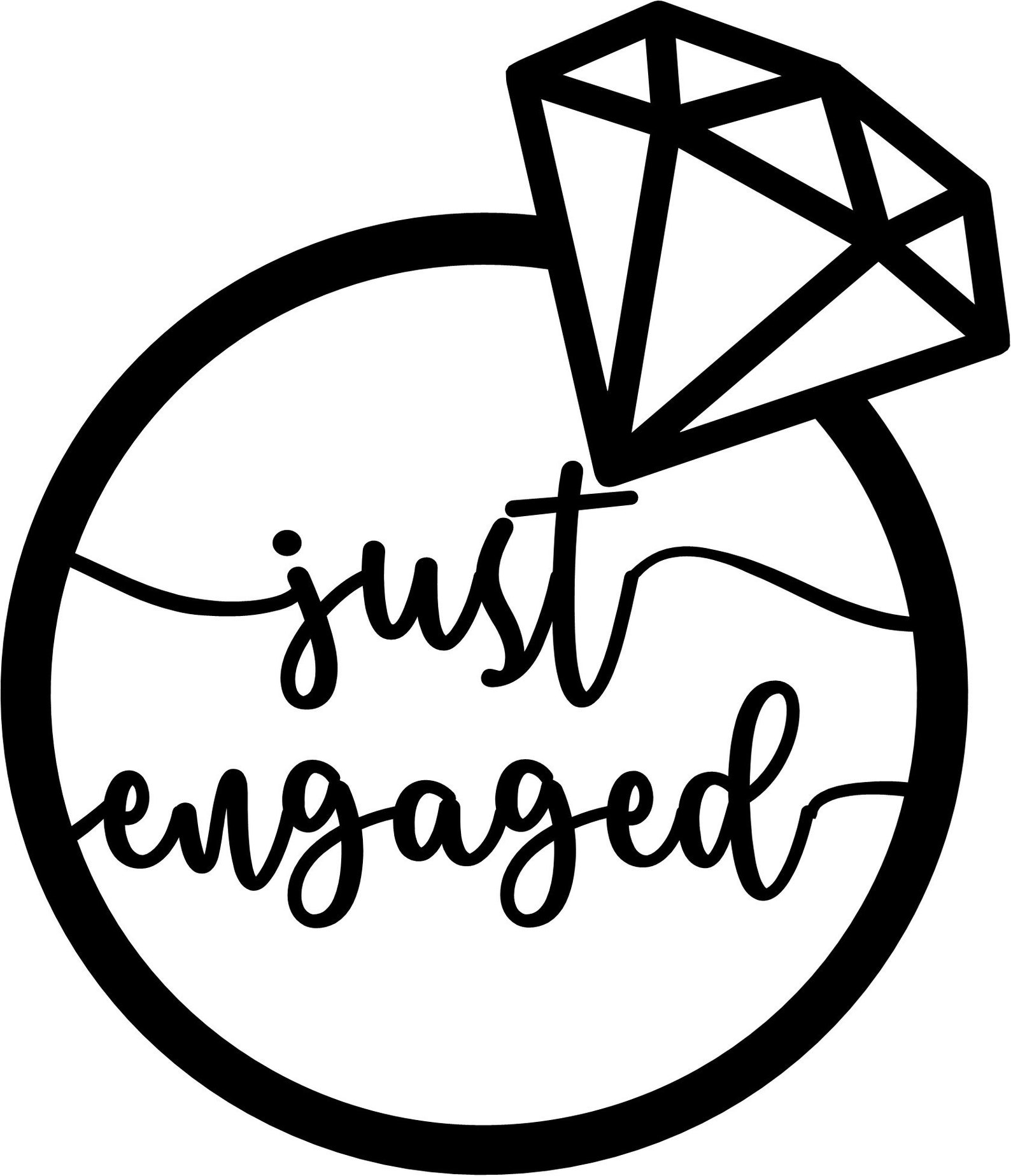 Just Engaged Inside Engagement Ring Svg Dxf and Jpg Files DIGITAL ...