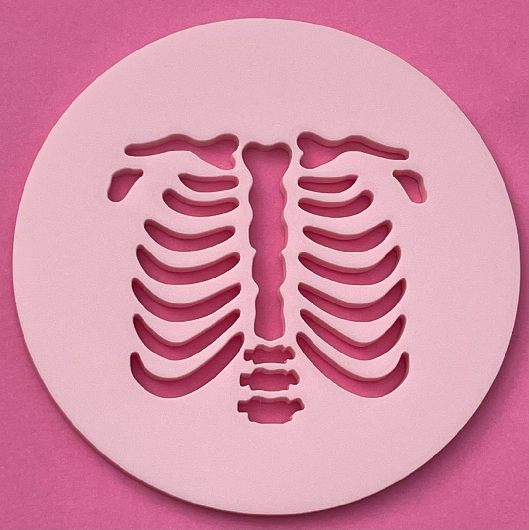 Skeleton Torso Bones Halloween Cupcake Cookie Cut Reverse Circle Stamp ...