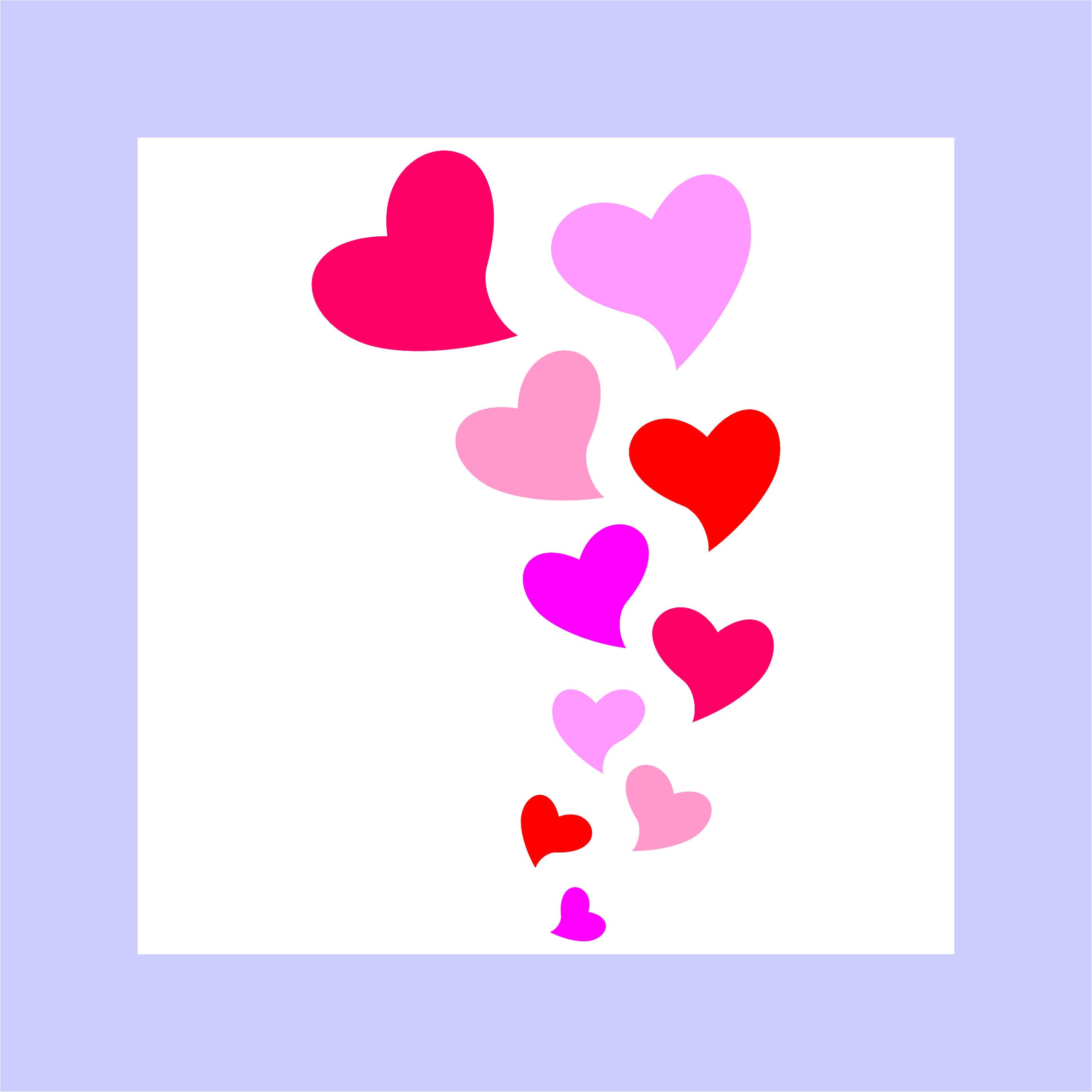 Floating Hearts Svg Dxf and Jpg Files DIGITAL DOWNLOAD for Crafting ...