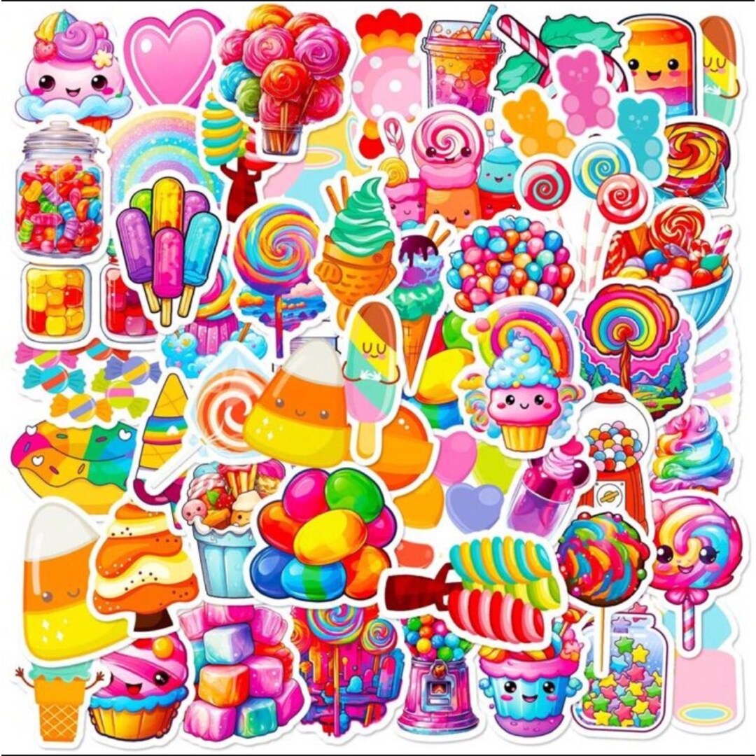 50 X Sweets Lollies Candy Bright Stickers Laptop Luggage Decal ...