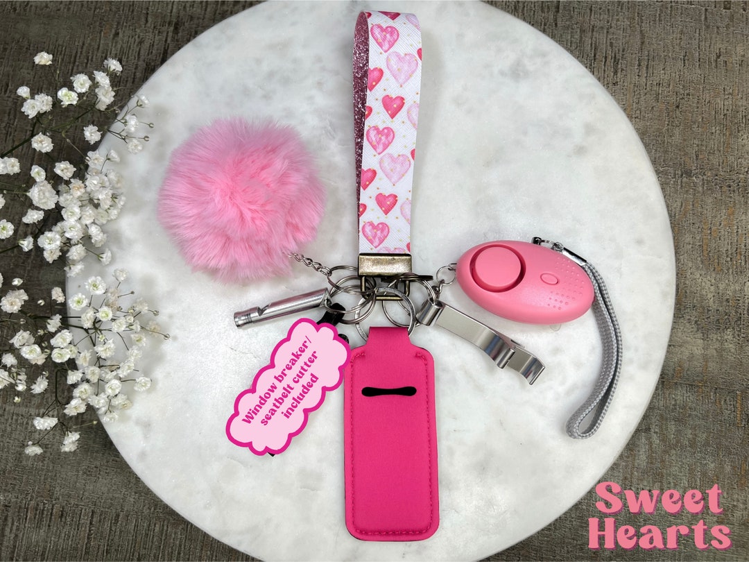 Hearts Safety Keychain With Everything, Personal Alarm, Women Keychain ...