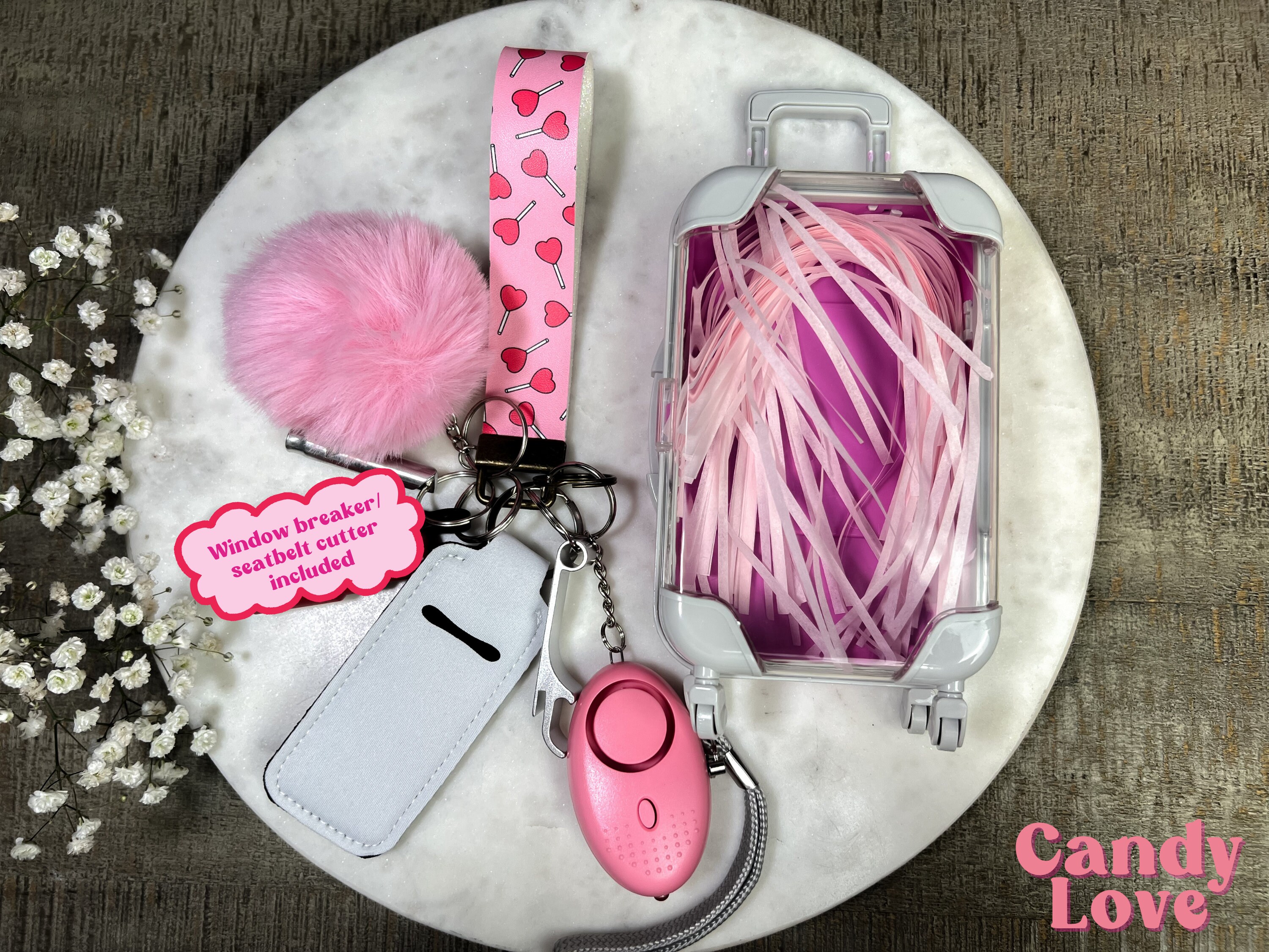 Mini Suitcase Safety Keychain With Everything, Personal Alarm, Women ...