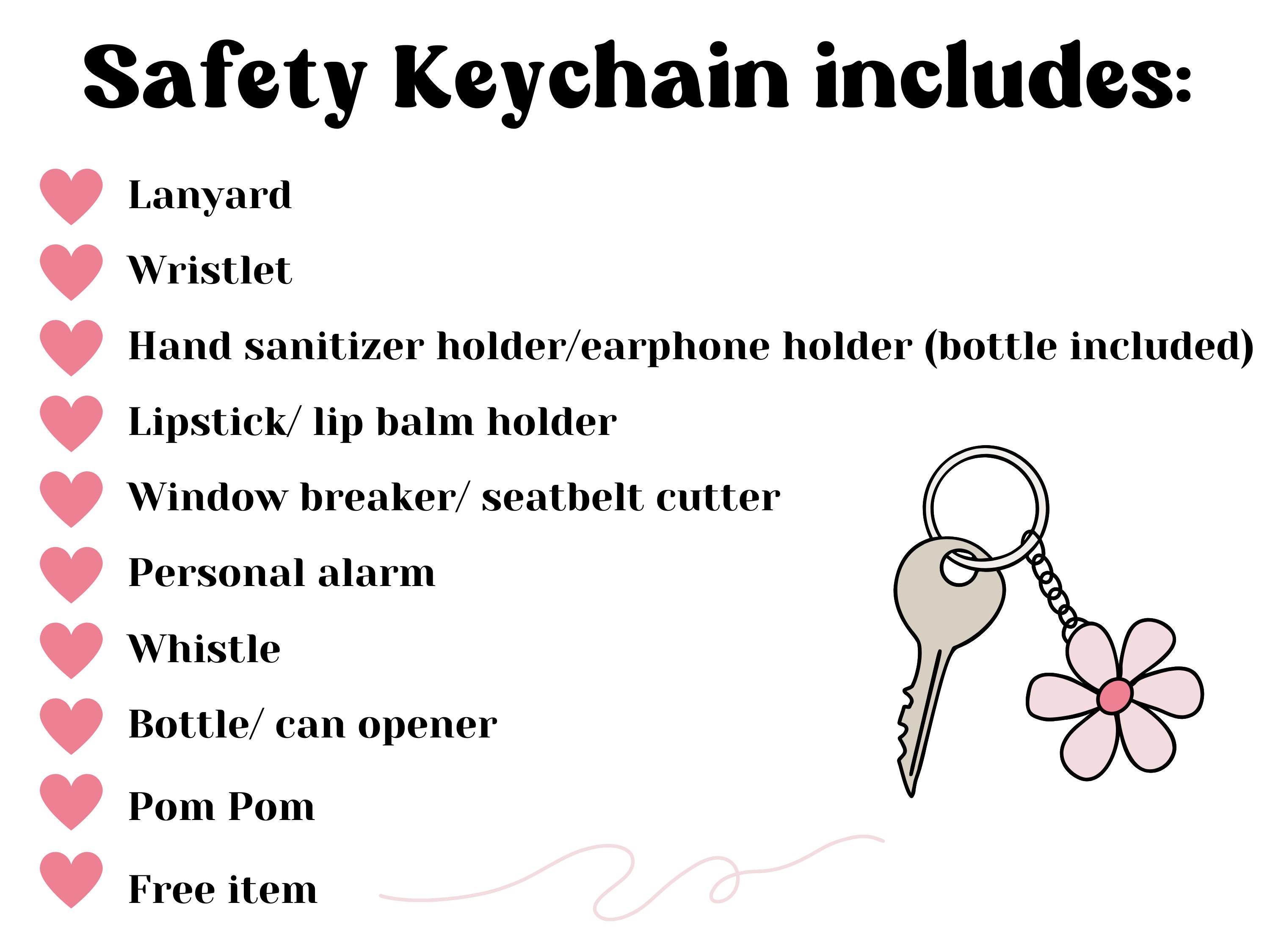 Custom Safety Keychain With Everything, Personal Alarm, Women Keychain ...