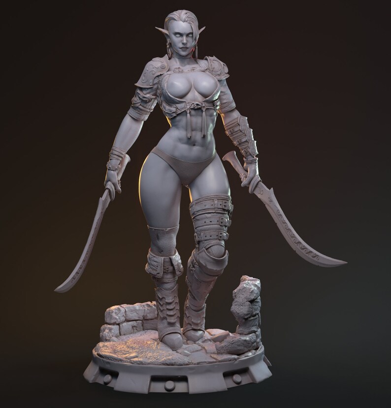 Female Elf Rogue Presupported DND Character Miniature Stl File - Etsy