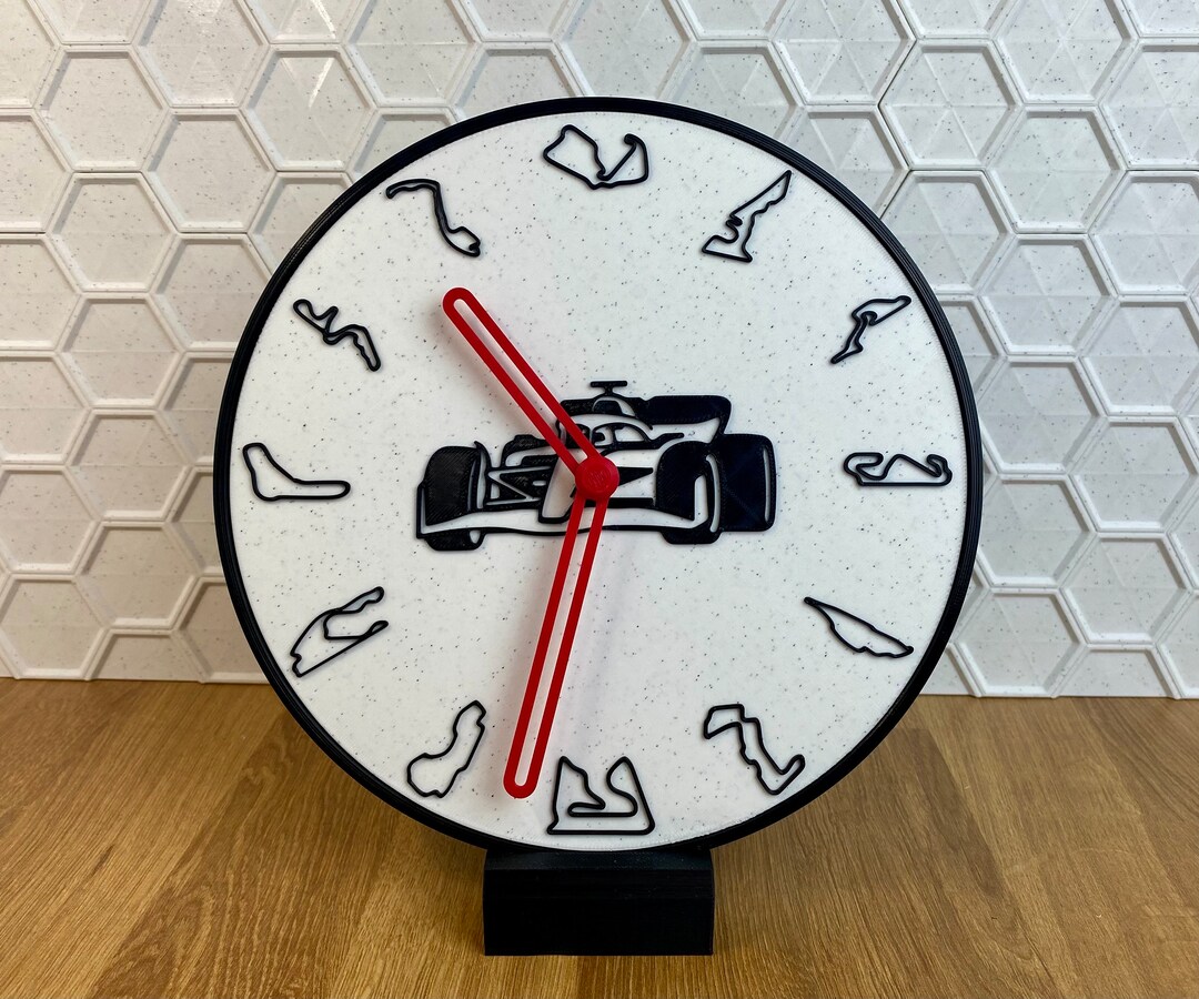 F1 Wall Clock Formula 1 Circuits High Quality 3D Printed Products ...