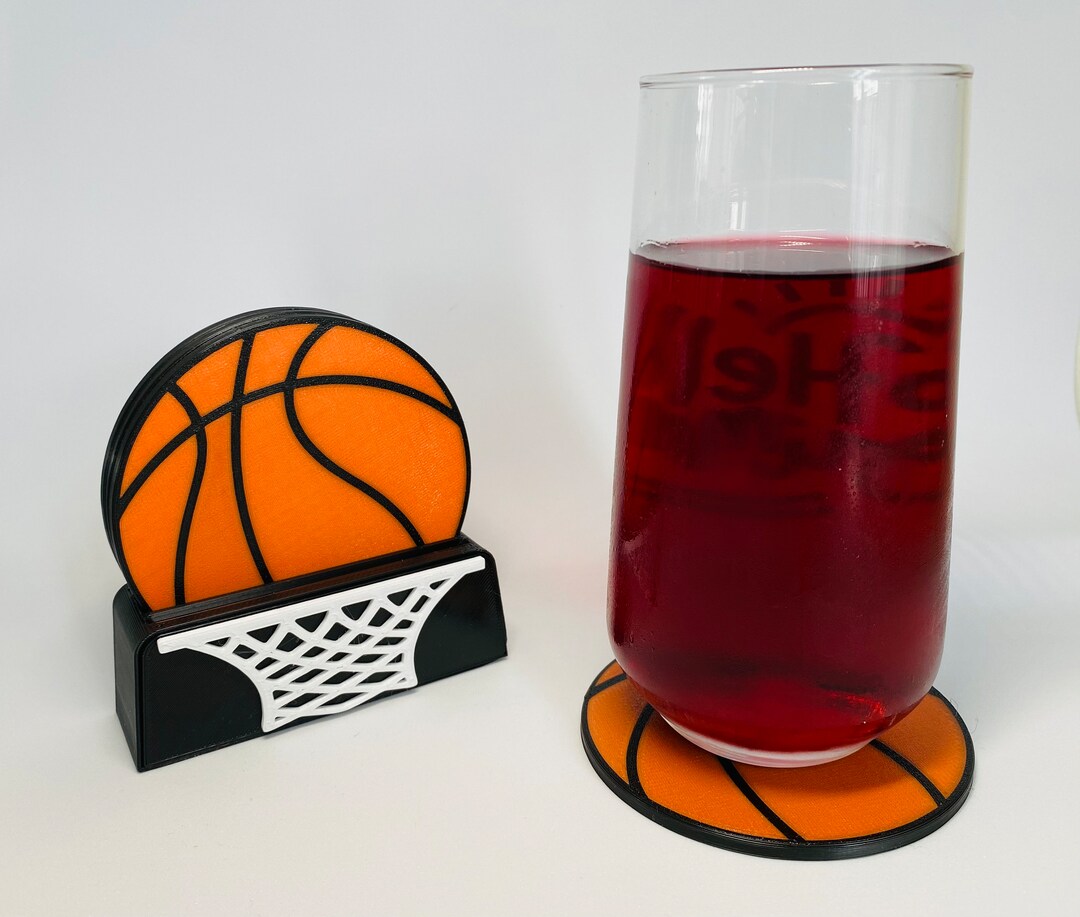 Stylish 3D Printed Basketball Coaster Set - Ideal Gift for Sports ...