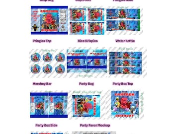 Roblox Bundle Party Favor Canva Design & Templates (8 Editable ...