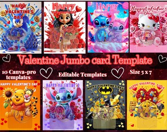 Jumbo Valentine Card Templates - Etsy