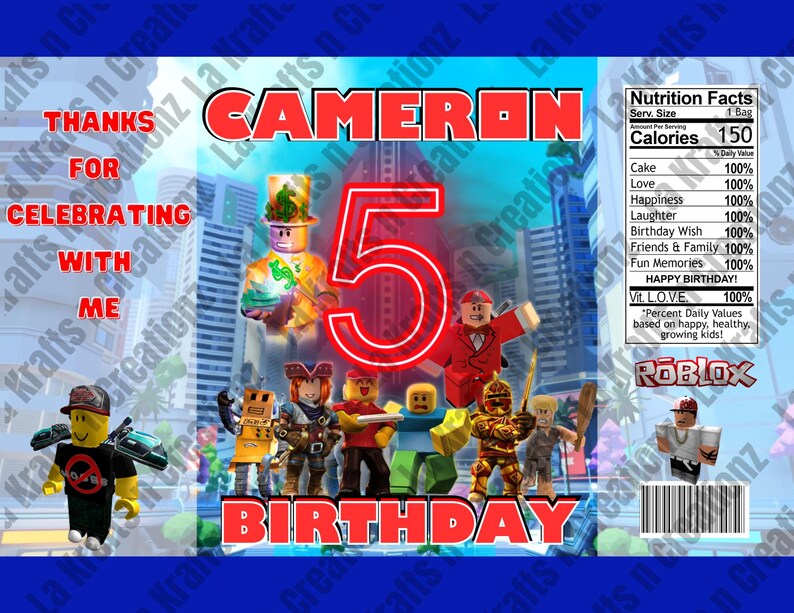 EDITABLE Roblox Party Favor Bundle Templates - Etsy