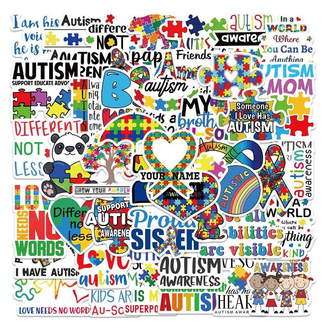 50 Pack Autism Autistic Neurodiversity Puzzle Infinity Awareness Laptop ...