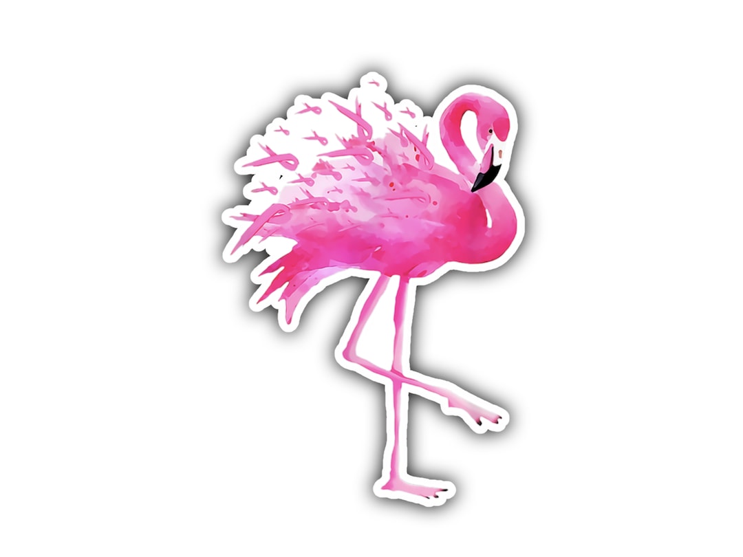 Laptop Sticker Breast Cancer Flamingo Awareness Boobies Pink Ribbon ...