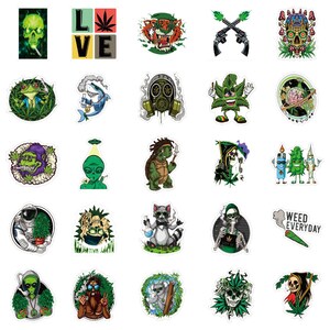 50 Pack Cannabis 420 Weed Stickers - Etsy