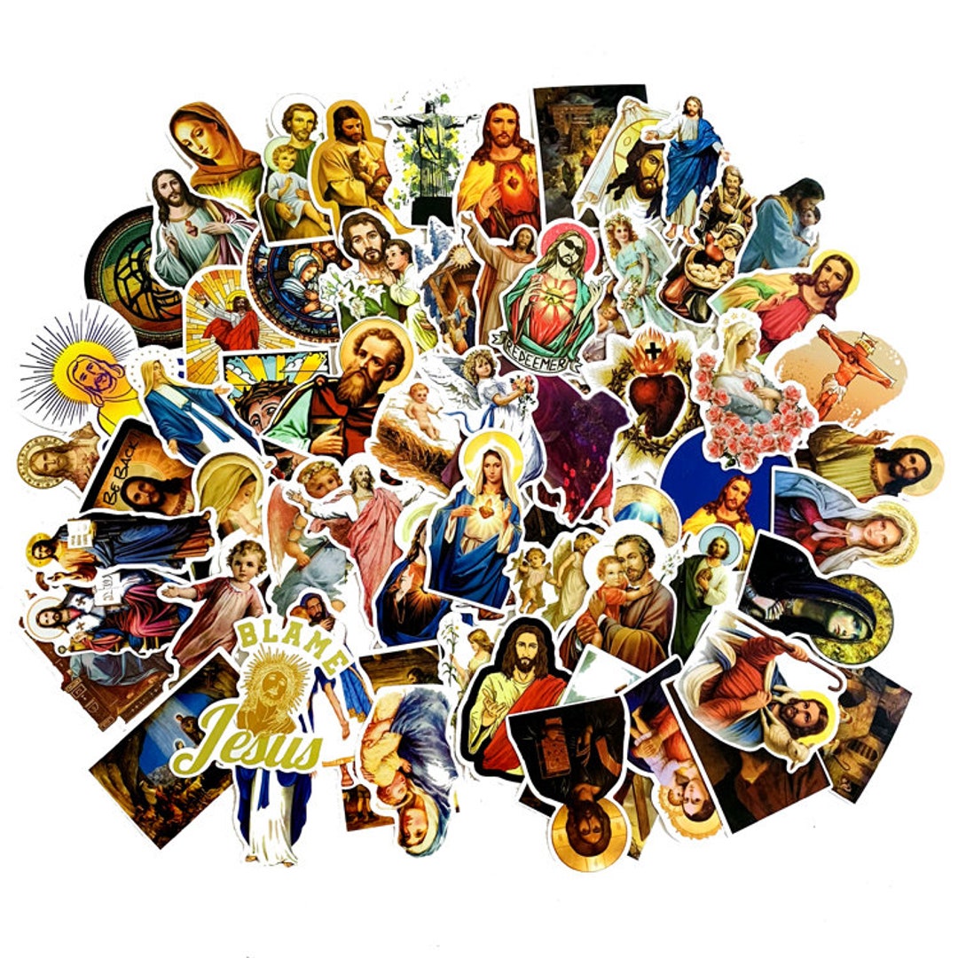 50 Pack Jesus Catholic Artistic Christian God Stickers - Etsy