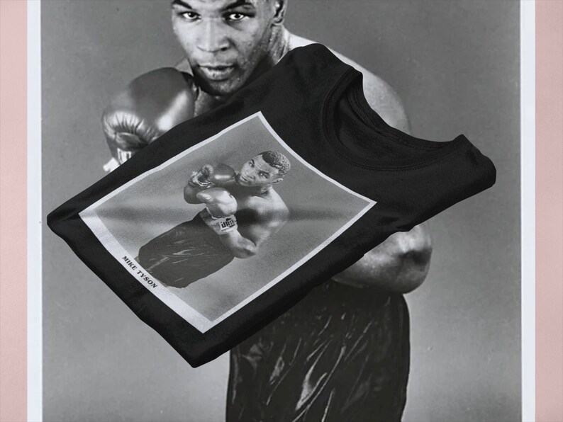 Mike Tyson 80's Retro Black and White Boxing Stance - Etsy
